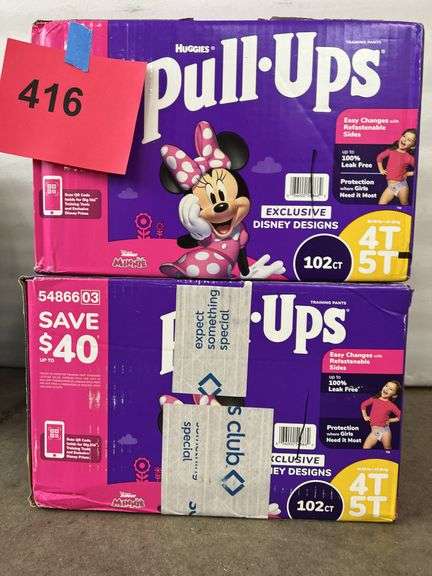 (2) BOXES OF HUGGIES PULL UPS DIAPERS - SIZE 4T/5T - Earl's Auction Company