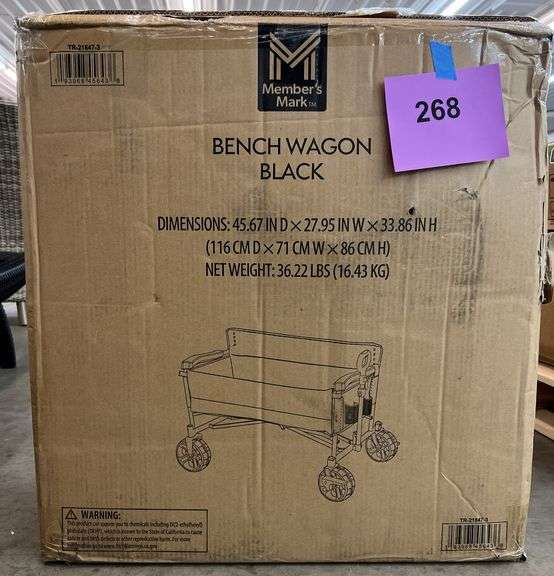 BENCH WAGON IN BOX - BLACK - Earl's Auction Company