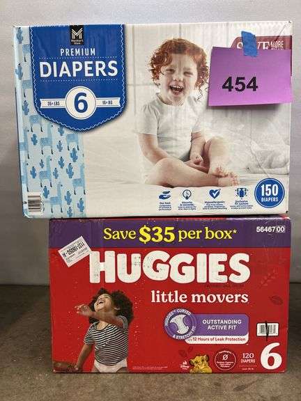 (2) BOXES OF DIAPERS - SIZE 6 - Earl's Auction Company