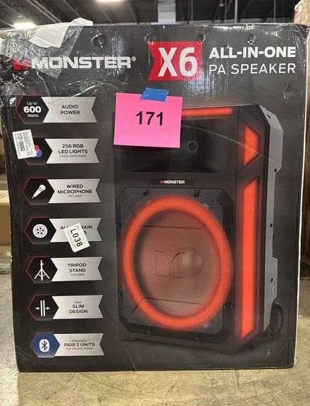 MONSTER X6 ALL IN ONE PA SPEAKER IN BOX - Earl's Auction Company