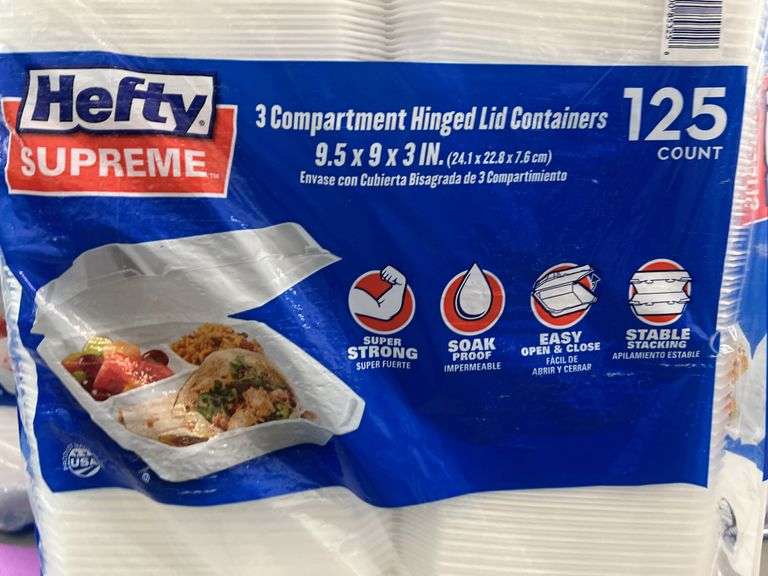 (3) PACKS OF HEFTY FOAM CONTAINERS - Earl's Auction Company