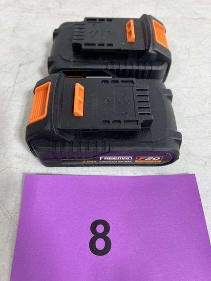(2) FREEMAN 20V LITHIUM BATTERIES - Earl's Auction Company
