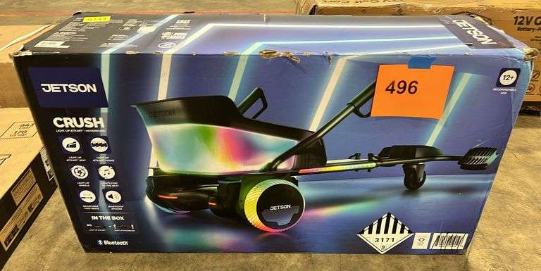 JETSON CRUSH HOVERBOARD GO KART IN BOX - Earl's Auction Company