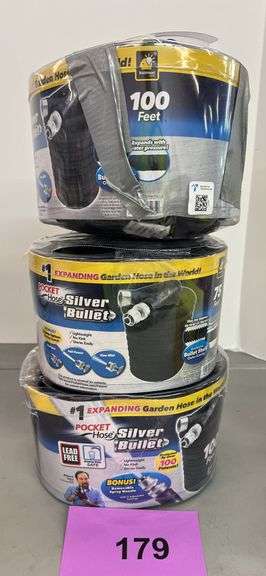 (3) ROCKET HOSE SILVER BULLET HOSES - Earl's Auction Company