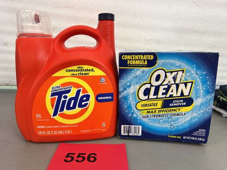 2PC LAUNDRY LOT - TIDE & OXI CLEAN - Earl's Auction Company
