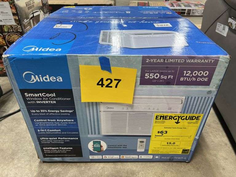 MIDEA SMARTCOOL WINDOW AIR CONDITIONER IN BOX - Earl's Auction Company