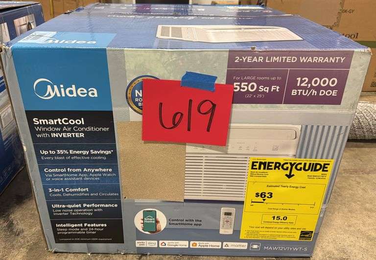 MIDEA WINDOW AIR CONDITIONER IN BOX - Earl's Auction Company