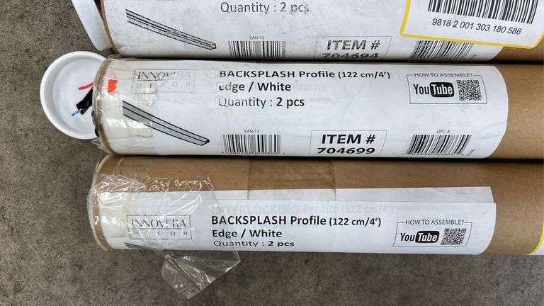 (4) TUBES OF INNOVERA INTERLOCKING EDGE PROFILES (2 PER TUBE) - WHITE ...