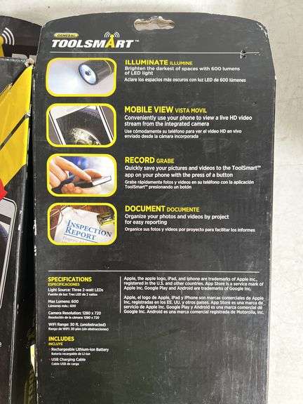 (2) GENERAL TOOLSMART FLASHLIGHT INSPECTION CAMERAS IN BOXES - Earl's ...