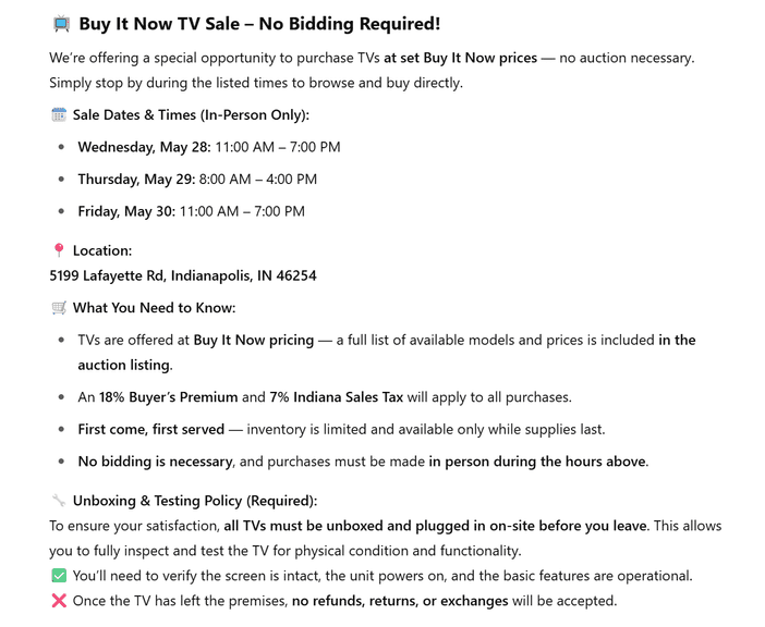 AUCTION INFO - Earl's Auction Company