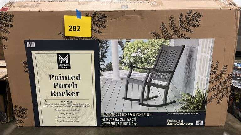 PAINTED PORCH ROCKER IN BOX - BLACK - Earl's Auction Company
