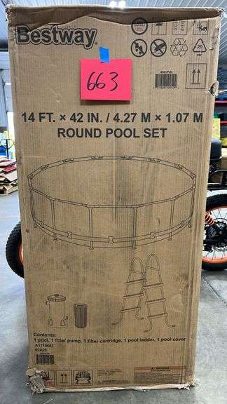 BESTWAY 14FTx 42" ROUND POOL SET IN BOX - Earl's Auction Company