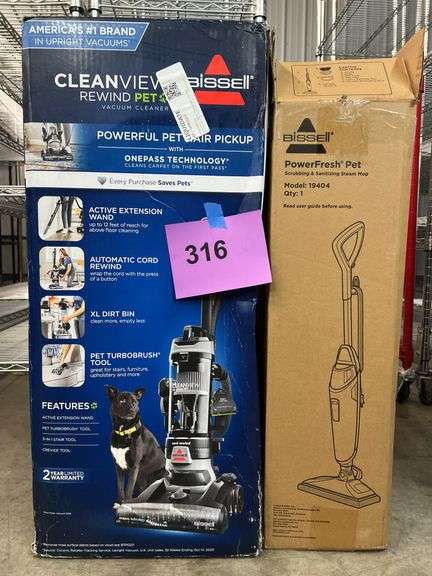 AS IS - BISSELL VACUUM & STEAM MOP IN BOXES - Earl's Auction Company