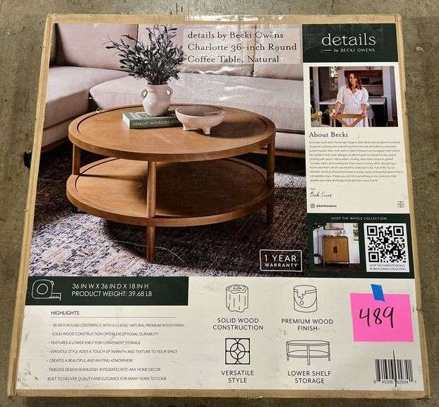 BECKI OWENS CHARLOTTE 36" ROUND COFFEE TABLE IN BOX - NATURAL - Earl's ...