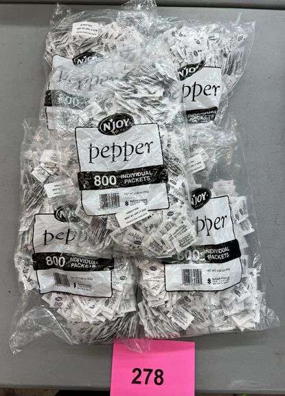 (5) BAGS OF NJOY PEPPER PACKETS - Earl's Auction Company