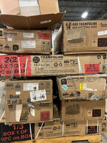 AS IS - MISMATCHED/ INCOMPLETE TRAMPOLINE BOXES - Earl's Auction Company