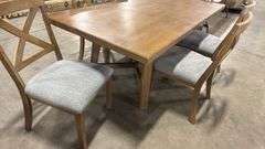 ABBYSON LIVING 7PC WOOD DINING SET - Earl's Auction Company