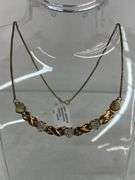 STERLING SILVER 14KT GOLD PLATED CRYSTAL XO NECKLACE - Earl's Auction ...