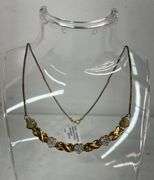 STERLING SILVER 14KT GOLD PLATED CRYSTAL XO NECKLACE - Earl's Auction ...
