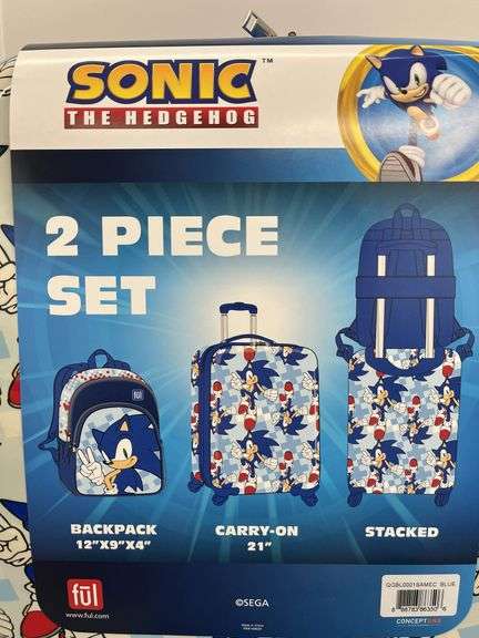 SONIC THE HEDGEHOG 2PC CARRY ON & BACKPACK - Earl's Auction Company