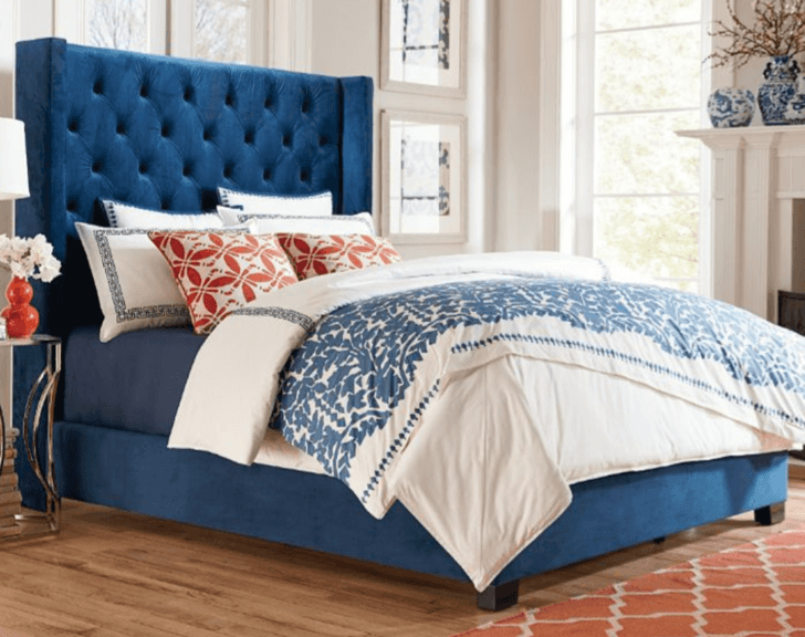 STANDARD FURNITURE WESTERLY KING SIZE BED IN BOX - BLUE - Earl's ...