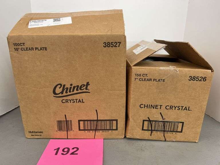 (2) BOXES OF CHINET CRYSTAL PLASTIC PLATES - Earl's Auction Company
