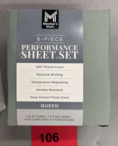 6PC QUEEN PERFORMANCE SHEET SET - GREEN - Earl's Auction Company