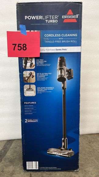 BISSELL POWERLIFTER TURBO CORDLESS VACUUM IN BOX - Earl's Auction Company