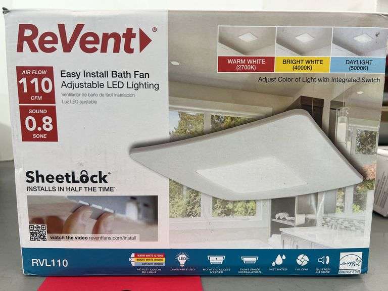 REVENT EASY INSTALL BATH FAN IN BOX - Earl's Auction Company