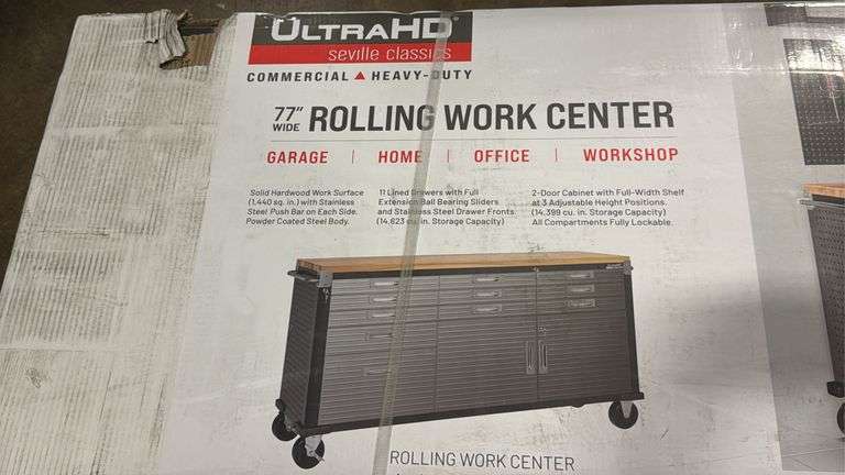 SEVILLE CLASSICS ROLLING WORK CENTER IN BOX - Earl's Auction Company