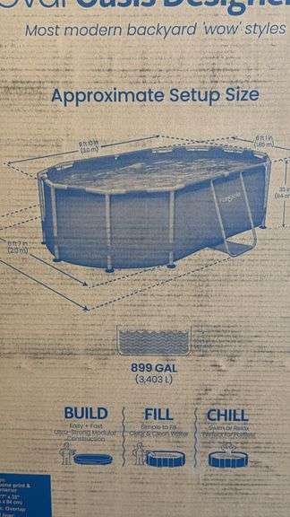 FUNSICLE 9FT 10" OVAL OASIS DESIGNER POOL IN BOX - Earl's Auction Company