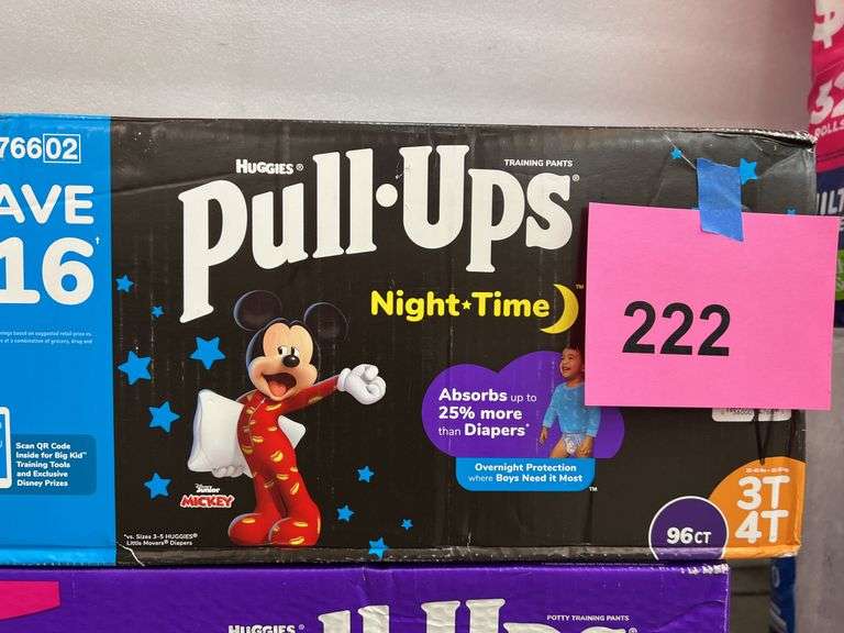 (2) BOXES OF HUGGIES PULL UPS DIAPERS - SIZE 3T/4T - Earl's Auction Company