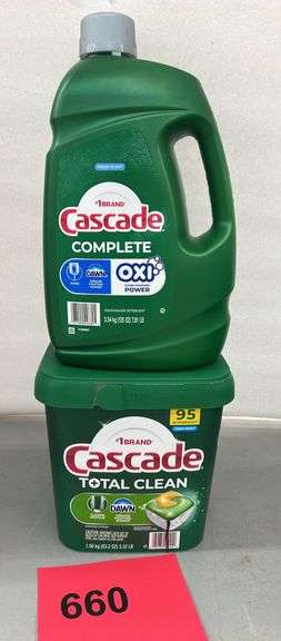 2PC CASCADE DISH DETERGENT LOT - LIQUID & TABS - Earl's Auction Company
