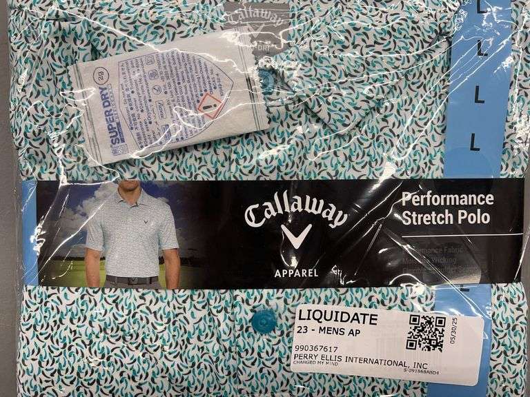 (2) MENS CALLAWAY PERFORMANCE STRETCH POLOS - SIZE L - Earl's Auction ...