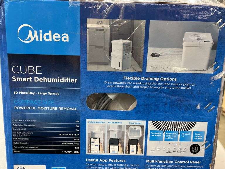 MIDEA CUBE SMART DEHUMIDIFIER IN BOX - Earl's Auction Company