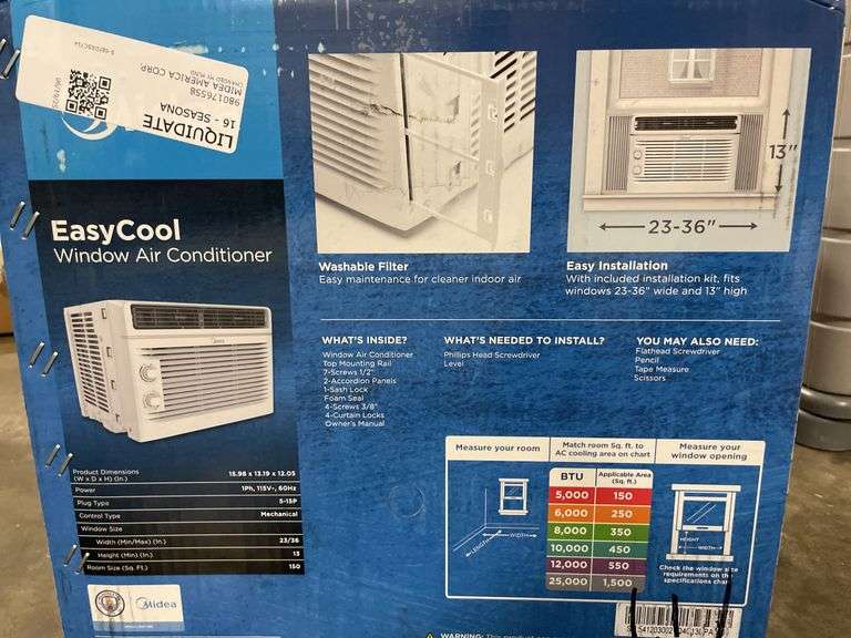 MIDEA EASYCOOL WINDOW AIR CONDITIONER IN BOX - Earl's Auction Company