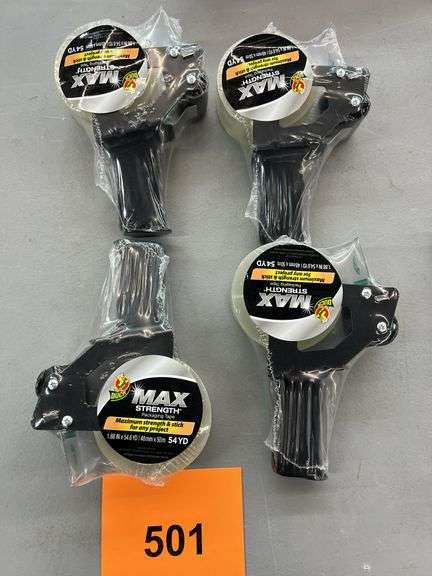 (4) DUCK MAX STRENGTH PACKACKING TAPE GUNS - Earl's Auction Company