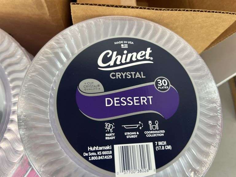 (10) PACKS OF CHINET CRYSTAL PLASTIC PLATES - Earl's Auction Company