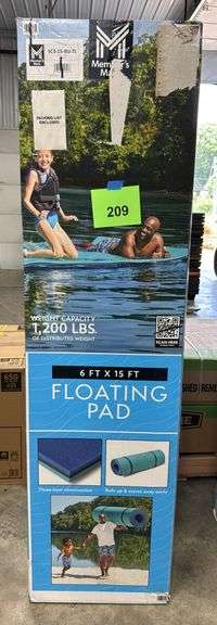 6FTX15FT FLOATING WATER PAD IN BOX - BLUE/TEAL - Earl's Auction Company