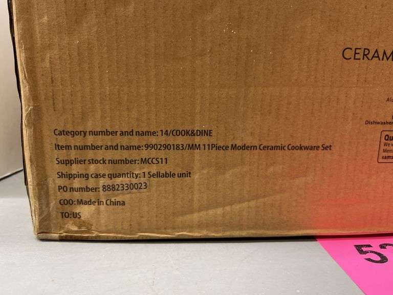 11PC CERAMIC COOKWARE SET IN BOX - RED - Earl's Auction Company