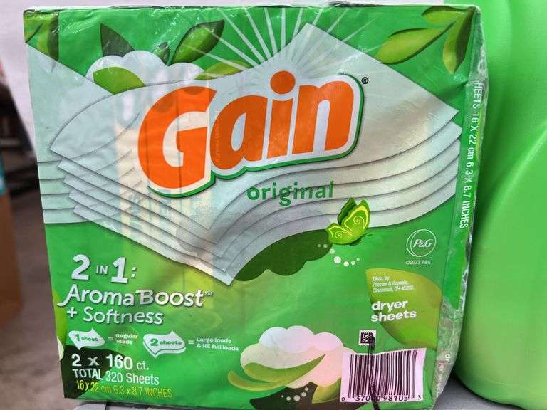 2PC GAIN LAUNDRY LOT - DETERGENT & DRYER SHEETS - Earl's Auction Company