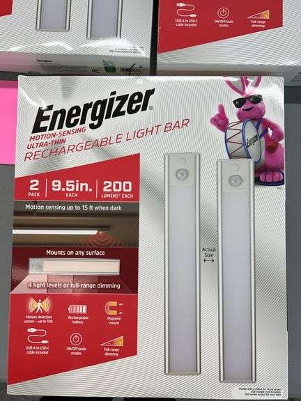 (3) ENERGIZER 2PC RECHARGEABLE LIGHT BAR SETS IN BOXES - Earl's Auction ...