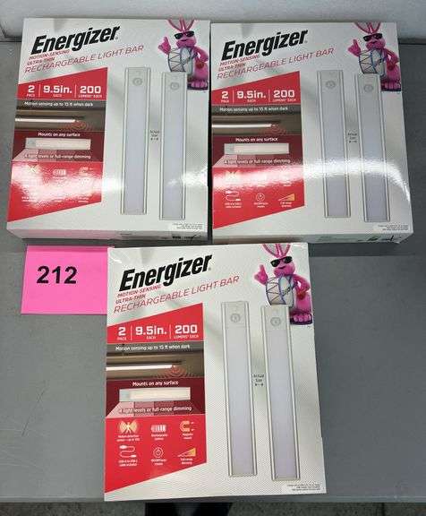 (3) ENERGIZER 2PC RECHARGEABLE LIGHT BAR SETS IN BOXES - Earl's Auction ...
