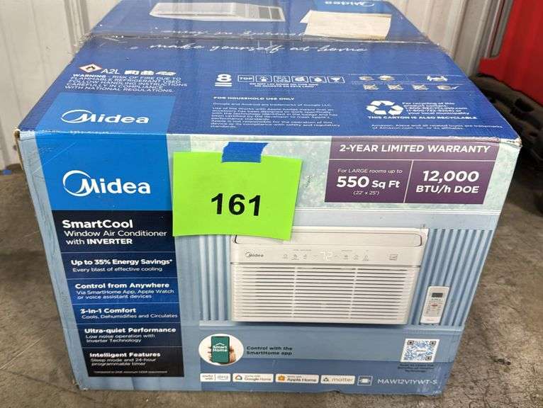 MIDEA WINDOW AIR CONDITIONER IN BOX - Earl's Auction Company