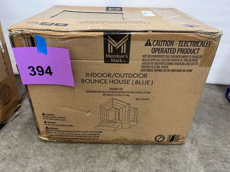INDOOR/ OUTDOOR BOUNCE HOUSE IN BOX - BLUE - Earl's Auction Company
