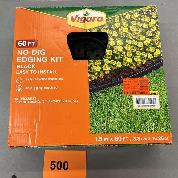VIGORO 60FT NO DIG EDGING KIT IN BOX - BLACK - Earl's Auction Company