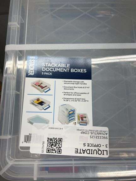 (5) STACKABLE DOCUMENT BOXES - Earl's Auction Company