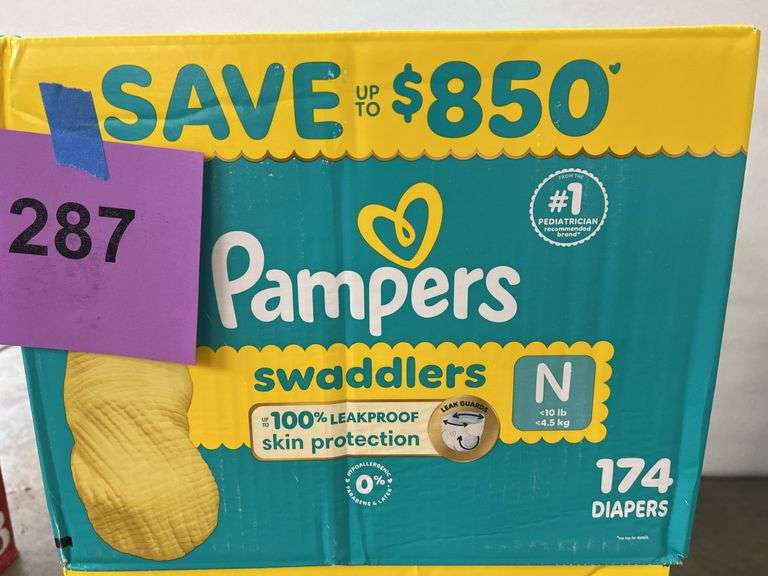 (2) BOXES OF PAMPERS DIAPERS - SIZE N - Earl's Auction Company