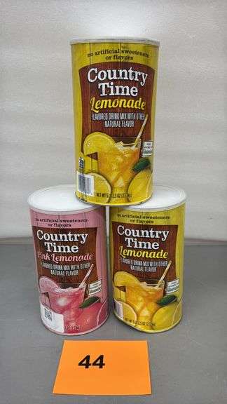 (3) CONTAINERS OF COUNTRY TIME LEMONADE MIX - Earl's Auction Company