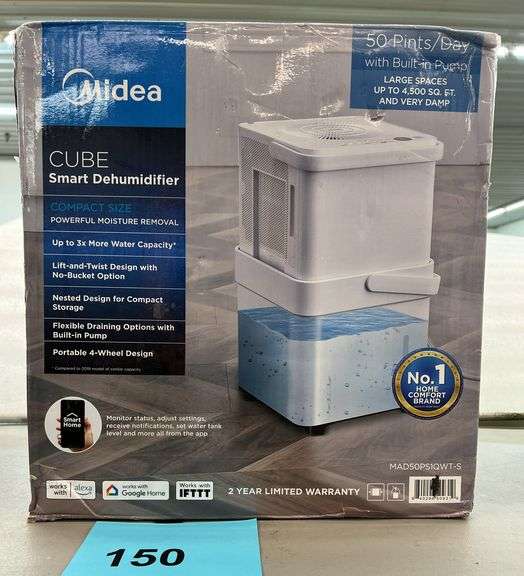 MIDEA CUBE SMART DEHUMIDIFIER IN BOX - Earl's Auction Company